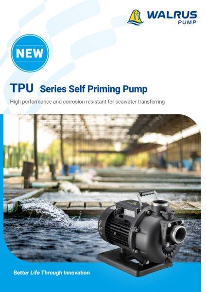 จำหน่าย ปั๊มน้ำเซล์ฟไพร์มมิ่ง รุ่น TPU สำหรับน้ำทะเล น้ำเค็ม - walrus pump